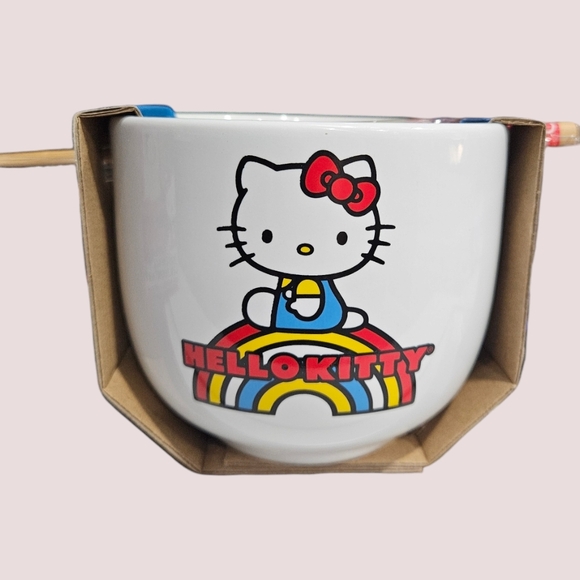 Hello Kitty | Dining | Hello Kitty Rainbow Ceramic Bowl Chopsticks ...